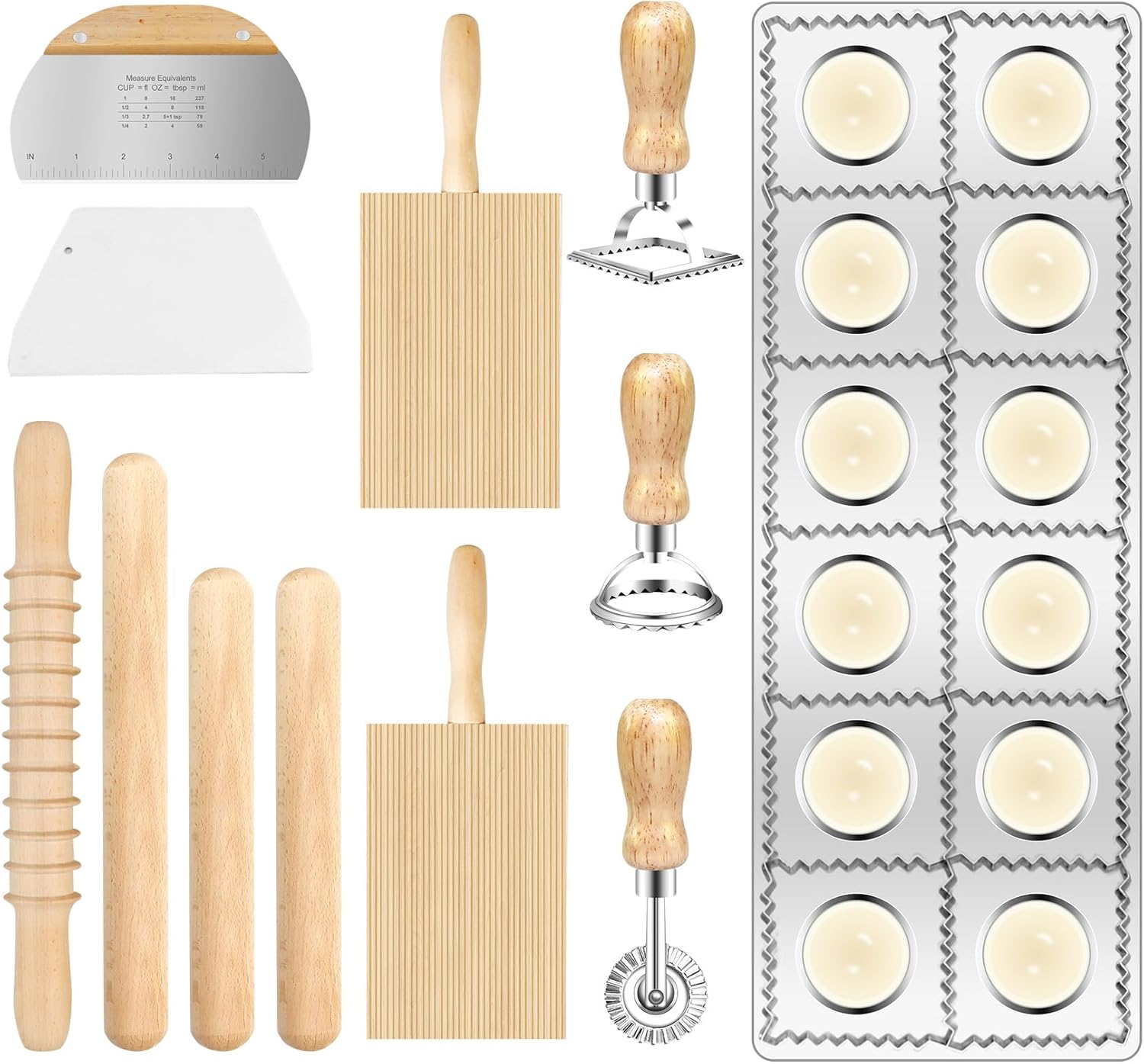 Amazon.com: 12 Pcs Pasta Making Tool Set Include 1 Ravioli Maker Press ...