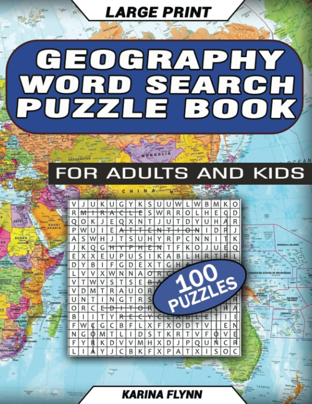 Geography Word Search Puzzle Book for Adults and Kids: Unique 100 ...