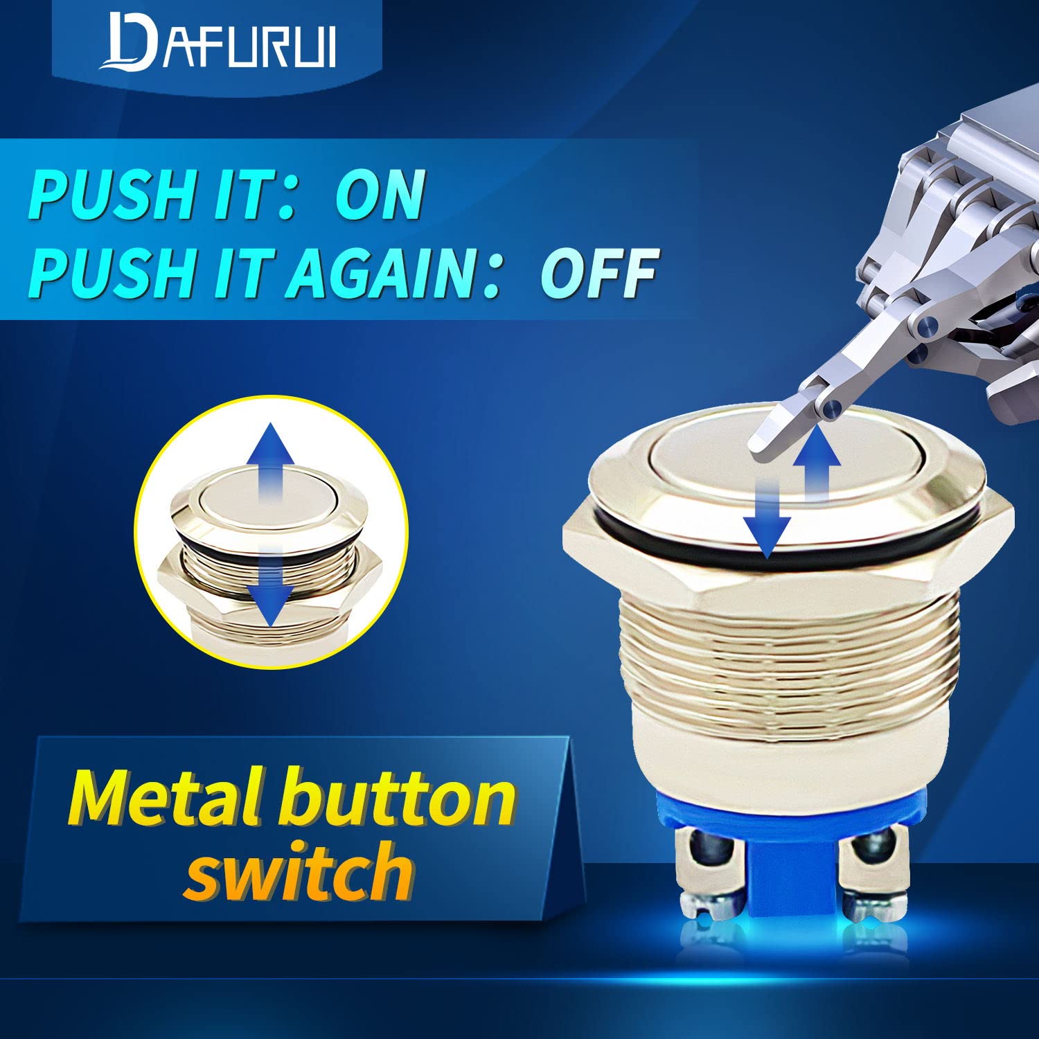 Snapklik.com : DaFuRui 10Pack Momentary Push Button Switch,19mm ...