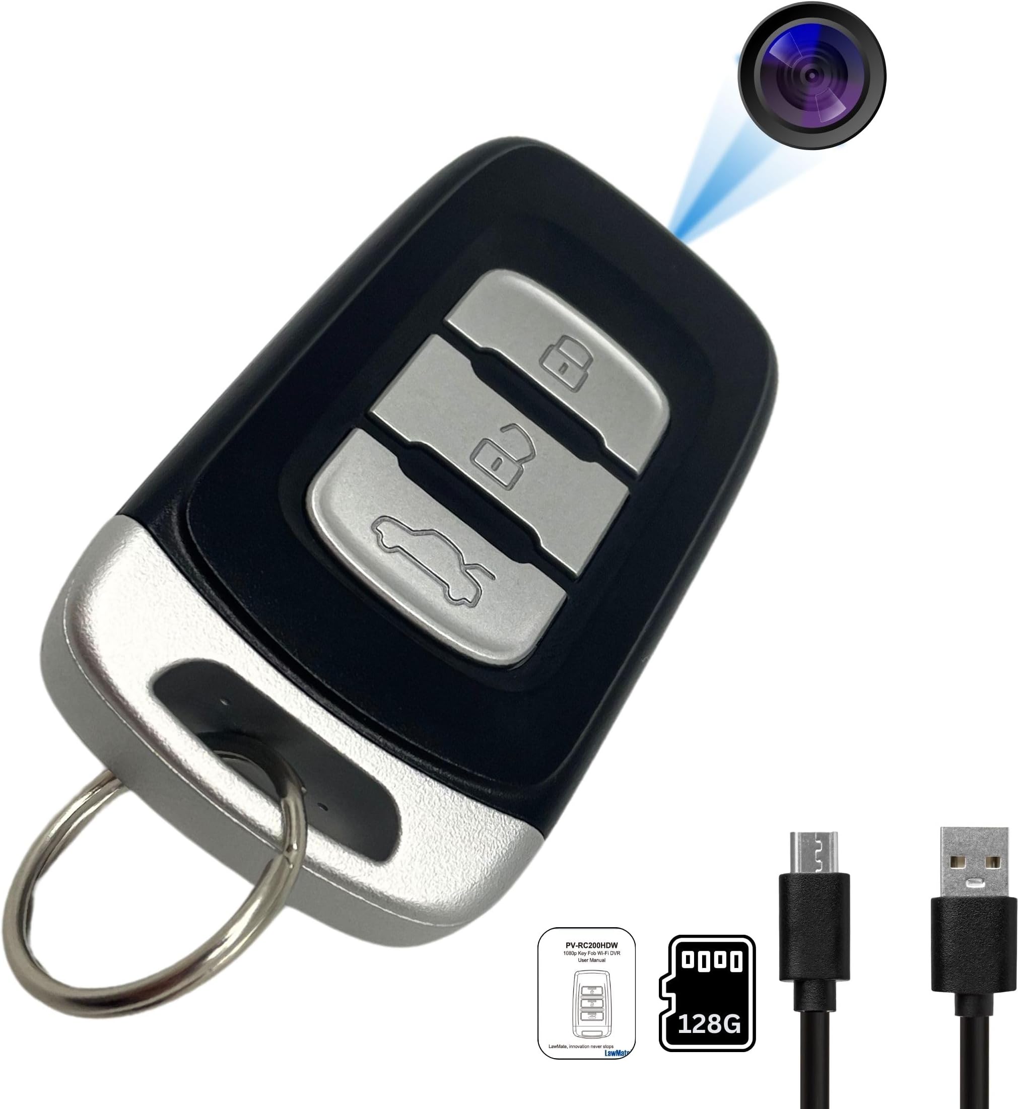 Amazon.com : LawMate PV-RC400UW 4K Ultra HD Key Fob Covert Camera ...