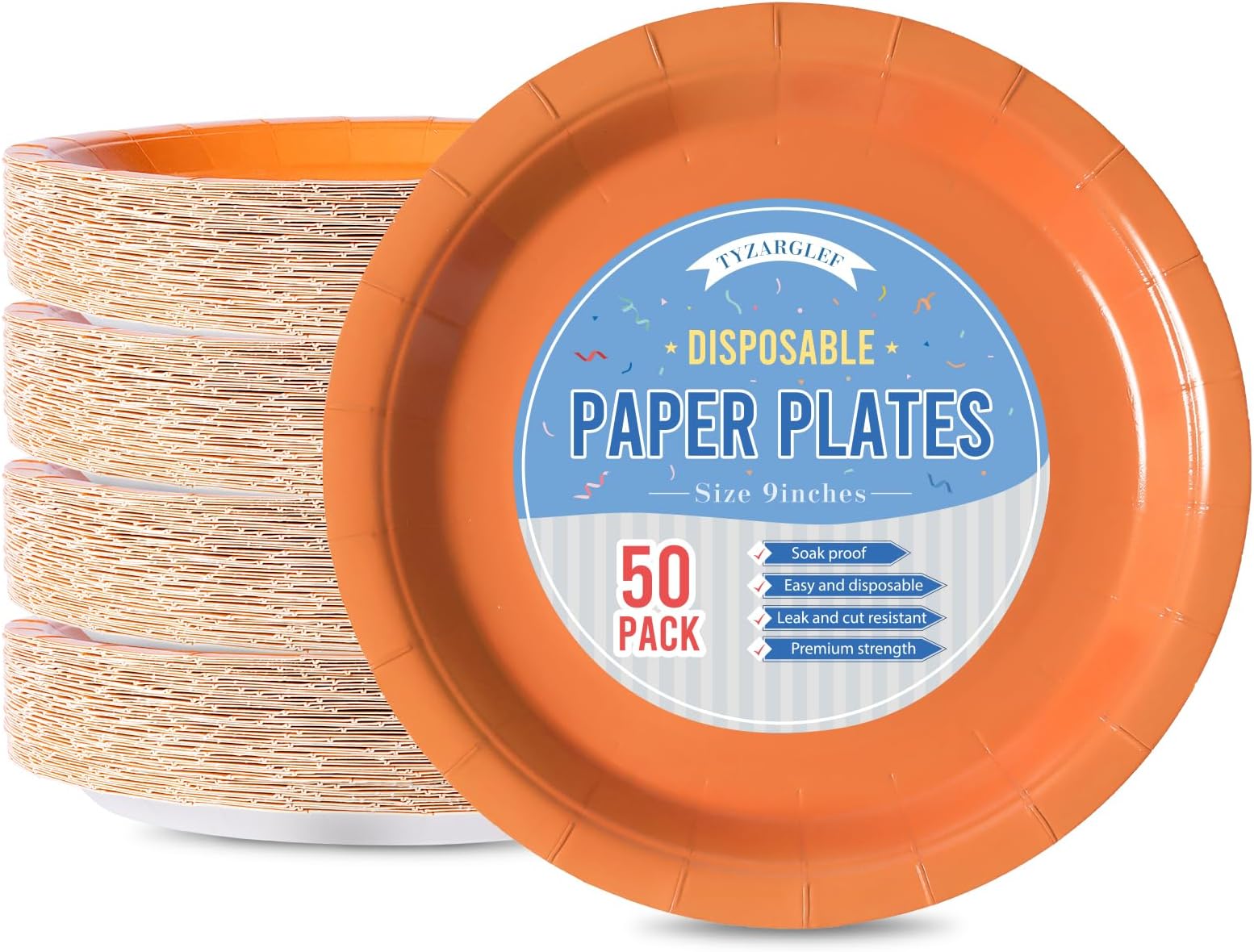 Amazon.com: Orange Peel Round Paper Plates - 10" (20 Pc) - Perfect for ...