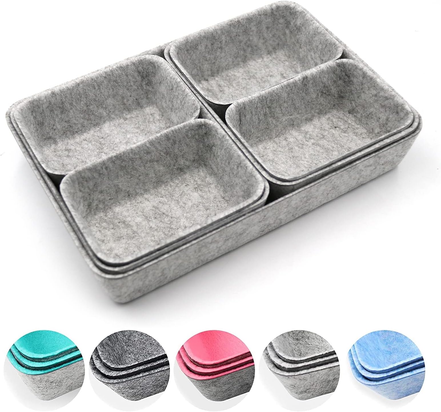 Amazon.com: POTTIIS 8pcs Drawer Organizers, Separators, Storage Box ...