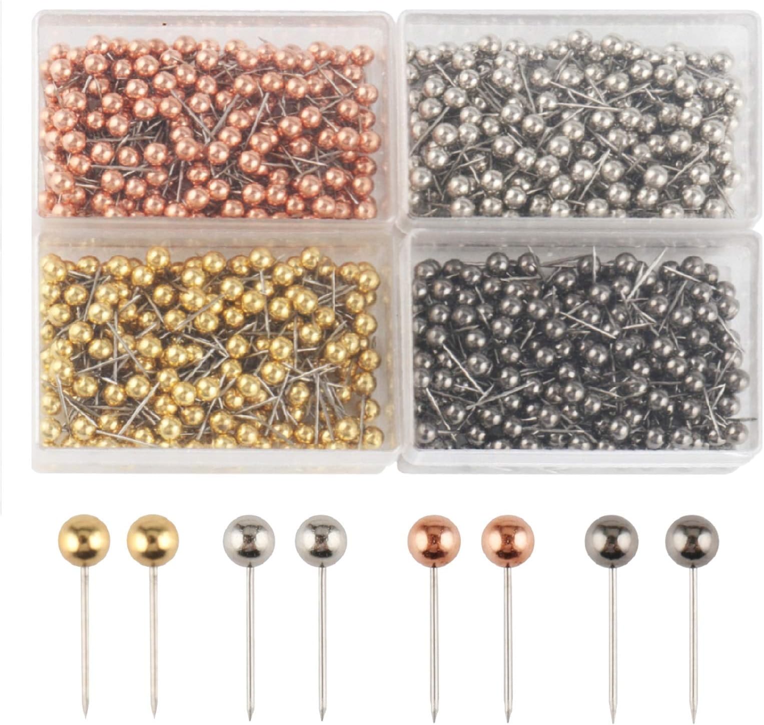 Amazon.com : SUBANG 800 Pieces Map Tacks 1/8-Inch Retro Metallic Color ...