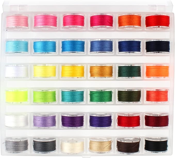36 Pcs Sewing Machine Bobbins Thread, Sewing Thread Kit with Storage ...