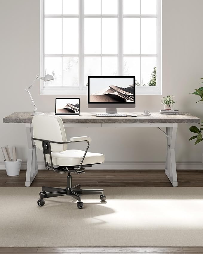 Amazon.com: LITTLE TREE 70.8-Inch Large Executive Desk, Modern Computer ...