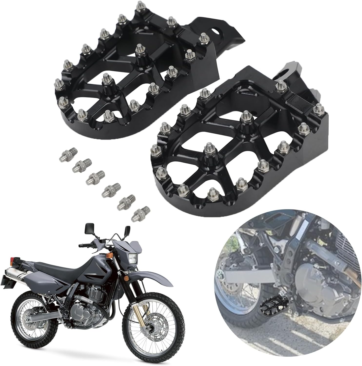 Amazon.com: USTPO Motorcycle Foot Pegs Footpegs Foot Pedals Rests CNC ...