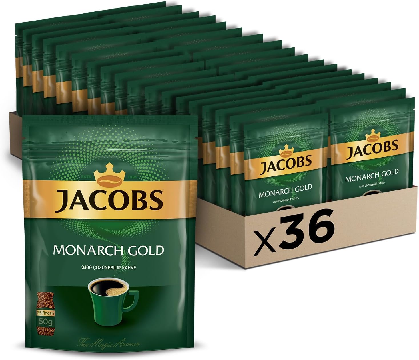 Jacobs Monarch Gold 50 gr Granül Kahve x 36 Paket : Amazon.com.tr: Gıda ...