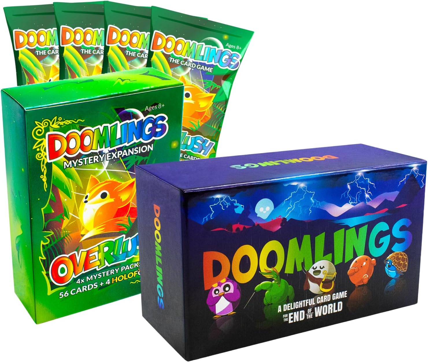 Amazon.com: Doomlings Classic Card Game & Overlush Mystery Expansion ...