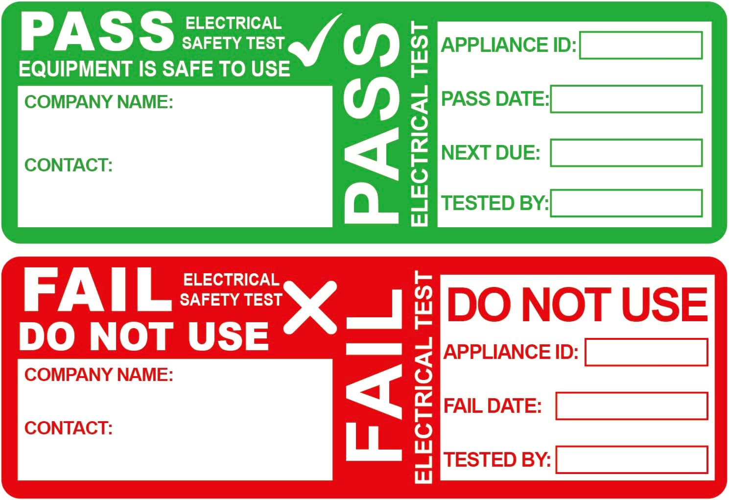 1x3 inch 100 PCS Green Pass PAT Testing Labels with 20 PCS Fail ...