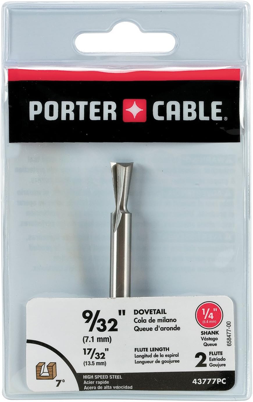 PORTER-CABLE 43777PC 9/32-Inch 7 Degree Carbide-Tipped Dovetail Router ...