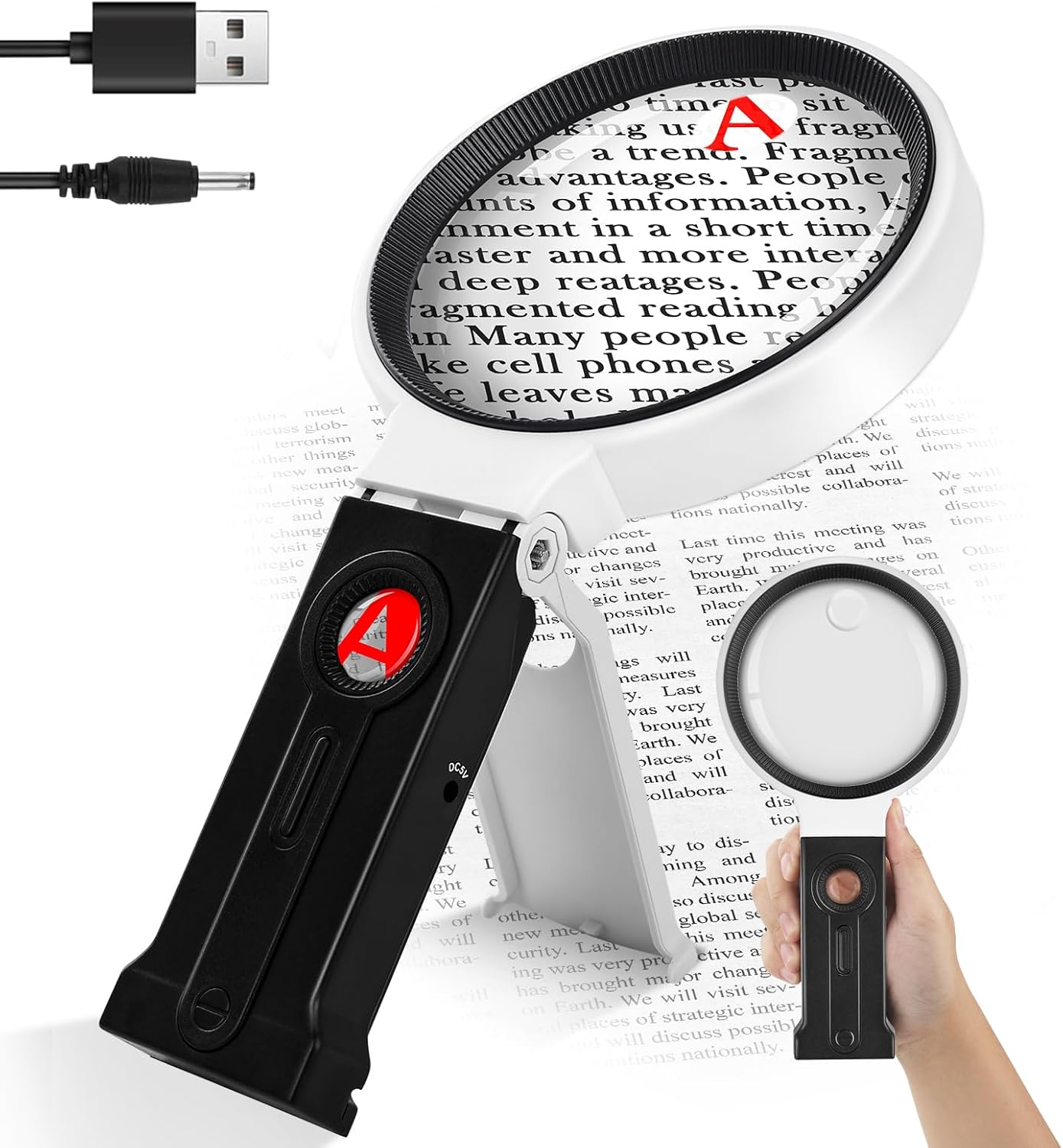 Amazon.com: Magnifying Glass with Lights, 40X 30X 10X Handheld Folding ...