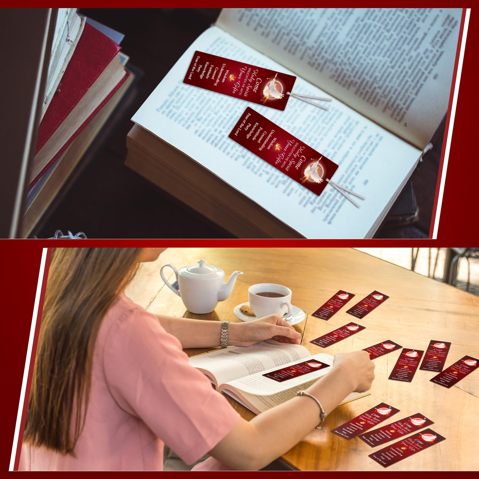 Snapklik.com : 60 Pcs Come Holy Spirit Bookmarks Pentecost Gift Dove ...