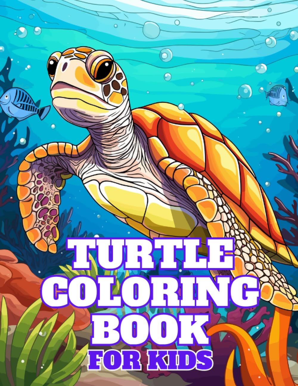 Turtle Coloring Book: For Kids: Coloring Press, OwlNite: 9798399854601 ...