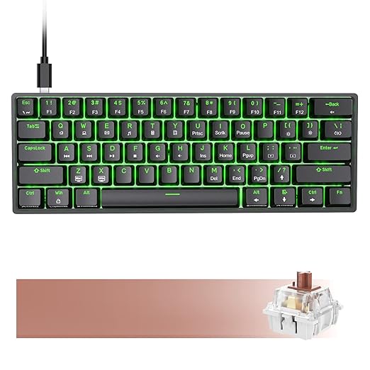 DIERYA DK61SE Wired 60% Percent Mechanical Keyboard, RGB Backlit, 61 ...