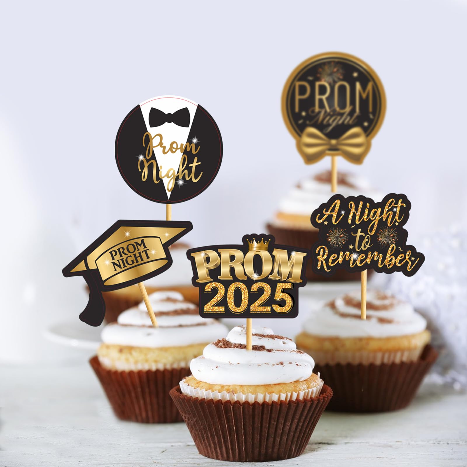 Cake Topper Graduation 2025 Rsstarxi 24 Pack Prom 2025 Cupcake Toppers ...