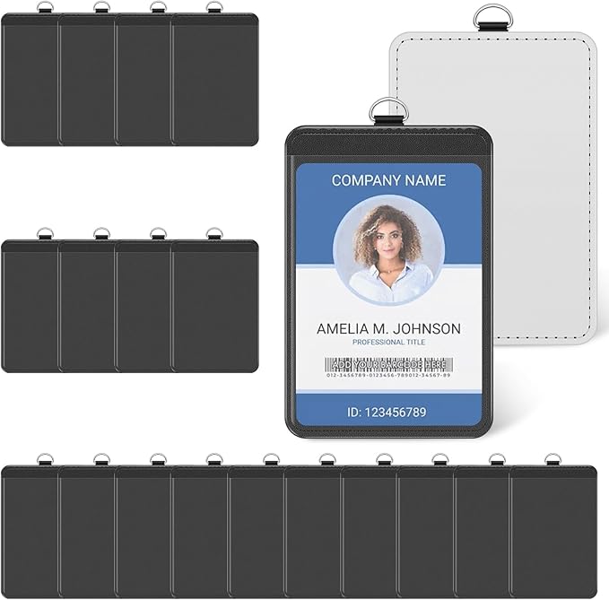 Amazon.com : 20 Pack Sublimation ID Badge Holder，Blank PU Leather ID ...