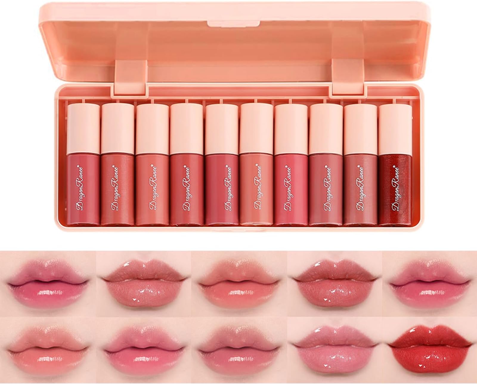 Amazon.com : 10 Colors Lip Tint Stain Mini Liquid Lipstick Set, Korean ...