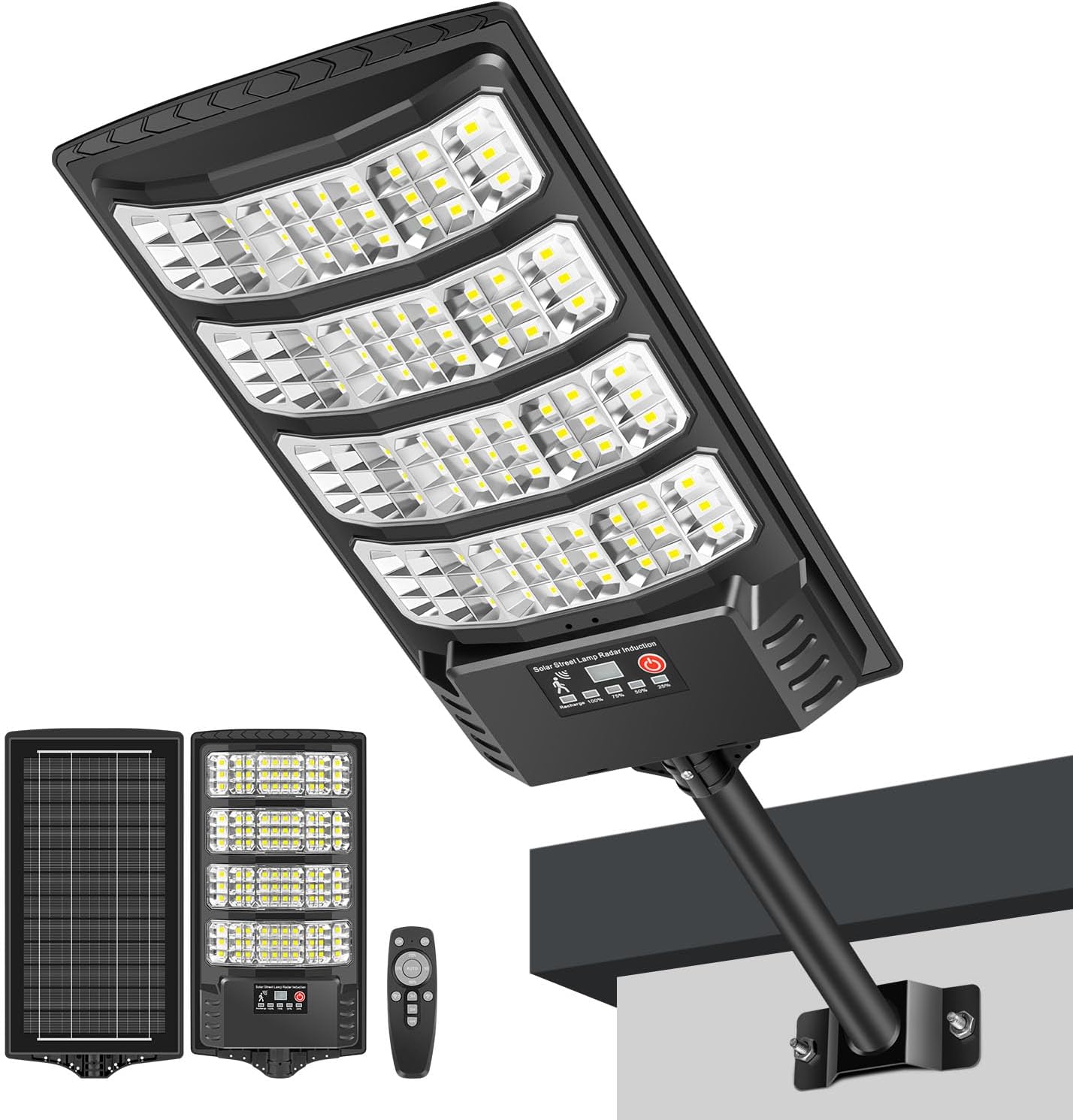 LEKIA Lampe Solaire Exterieur, Puissant Lampadaire Solaire 6500K ...