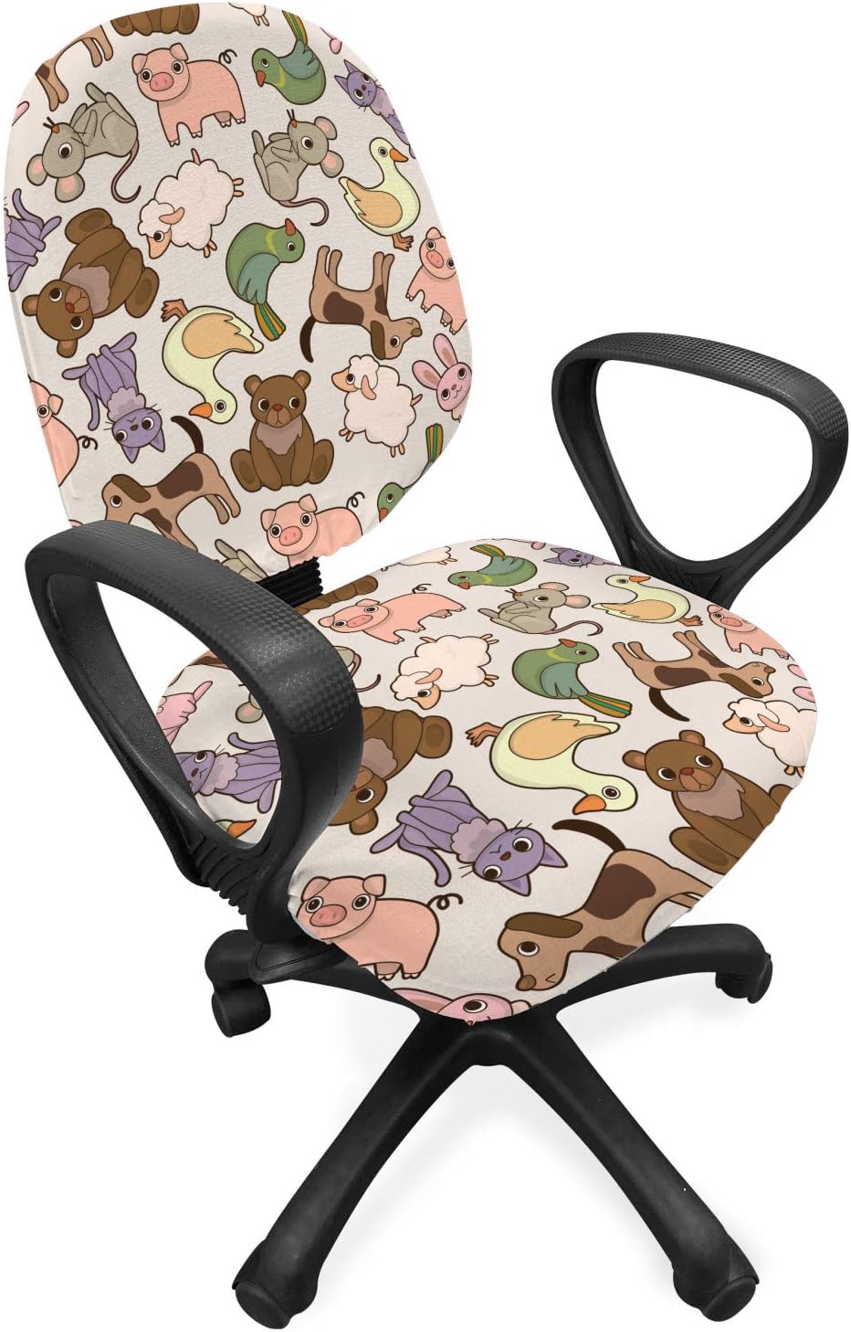 Amazon.com: Ambesonne Animal Office Chair Slipcover, Children Cartoon ...
