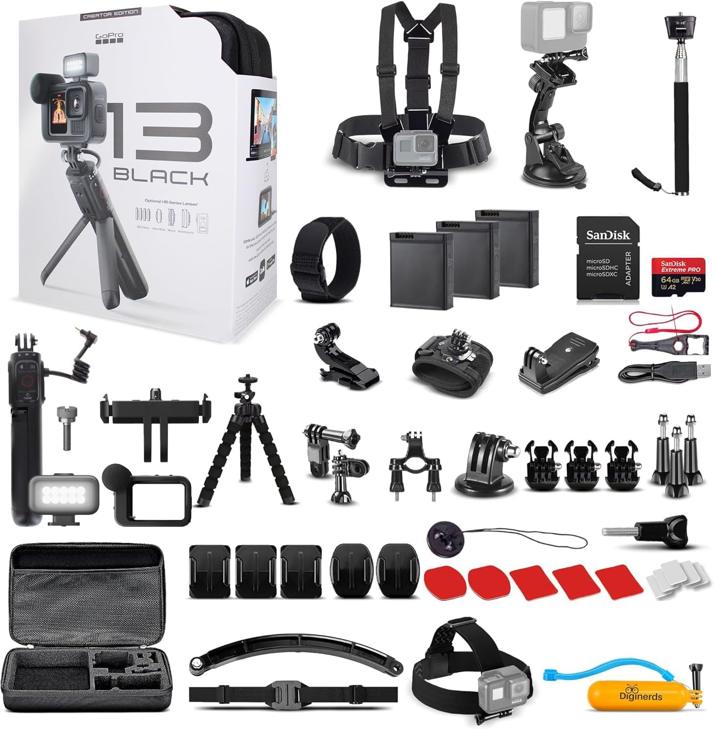 Amazon.com : GoPro HERO13 Black Creator Edition - Includes Volta ...