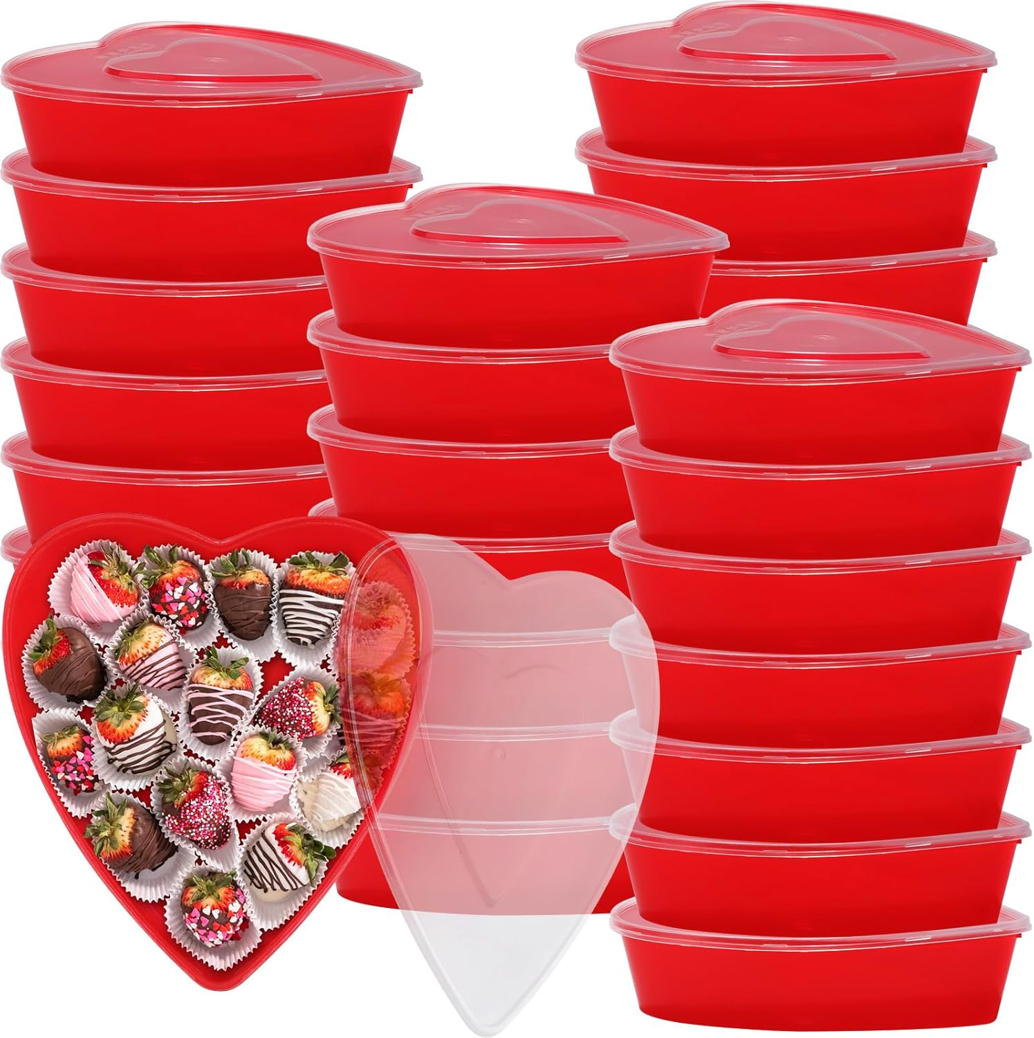 Amazon.com: Yerliker 24 Pieces Valentine's Day Heart Shaped Storage ...