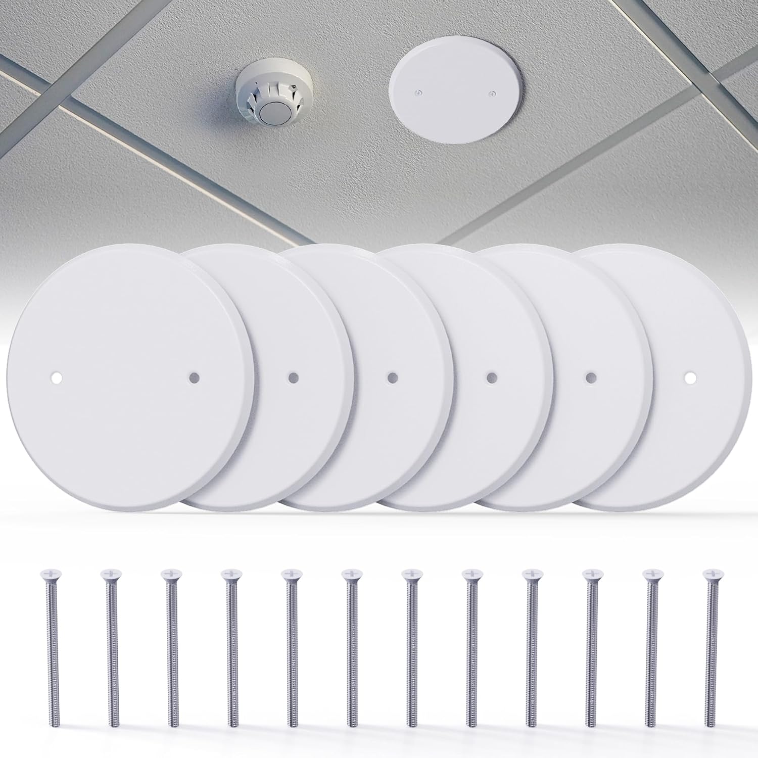 Wuno Shop Ceiling Cover Plate, 5 inch Round Outlet Covers Plate For 3-1 ...