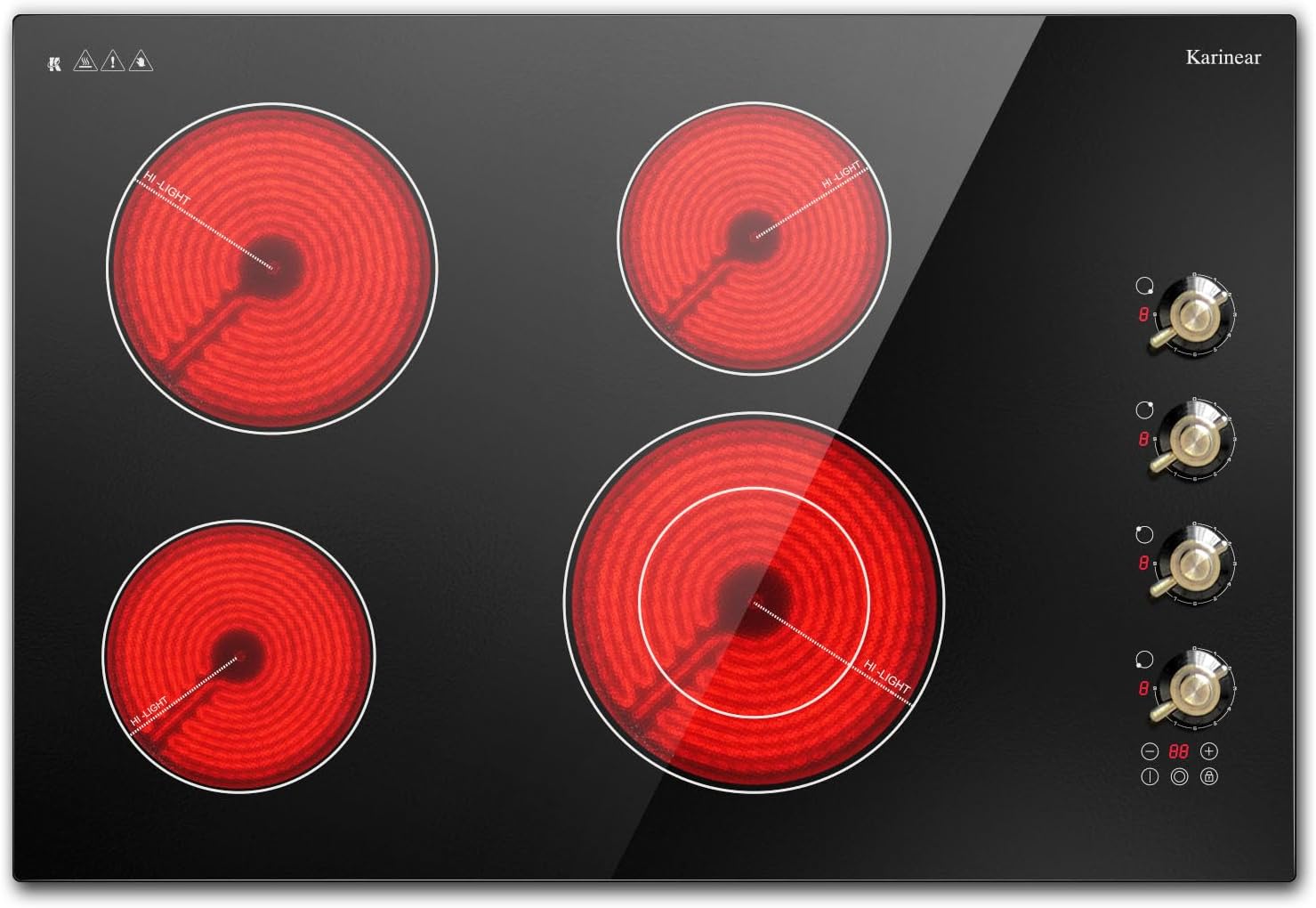 Amazon.com: Karinear Electric Cooktop 30 Inch, 4 Burners Electric Stove ...