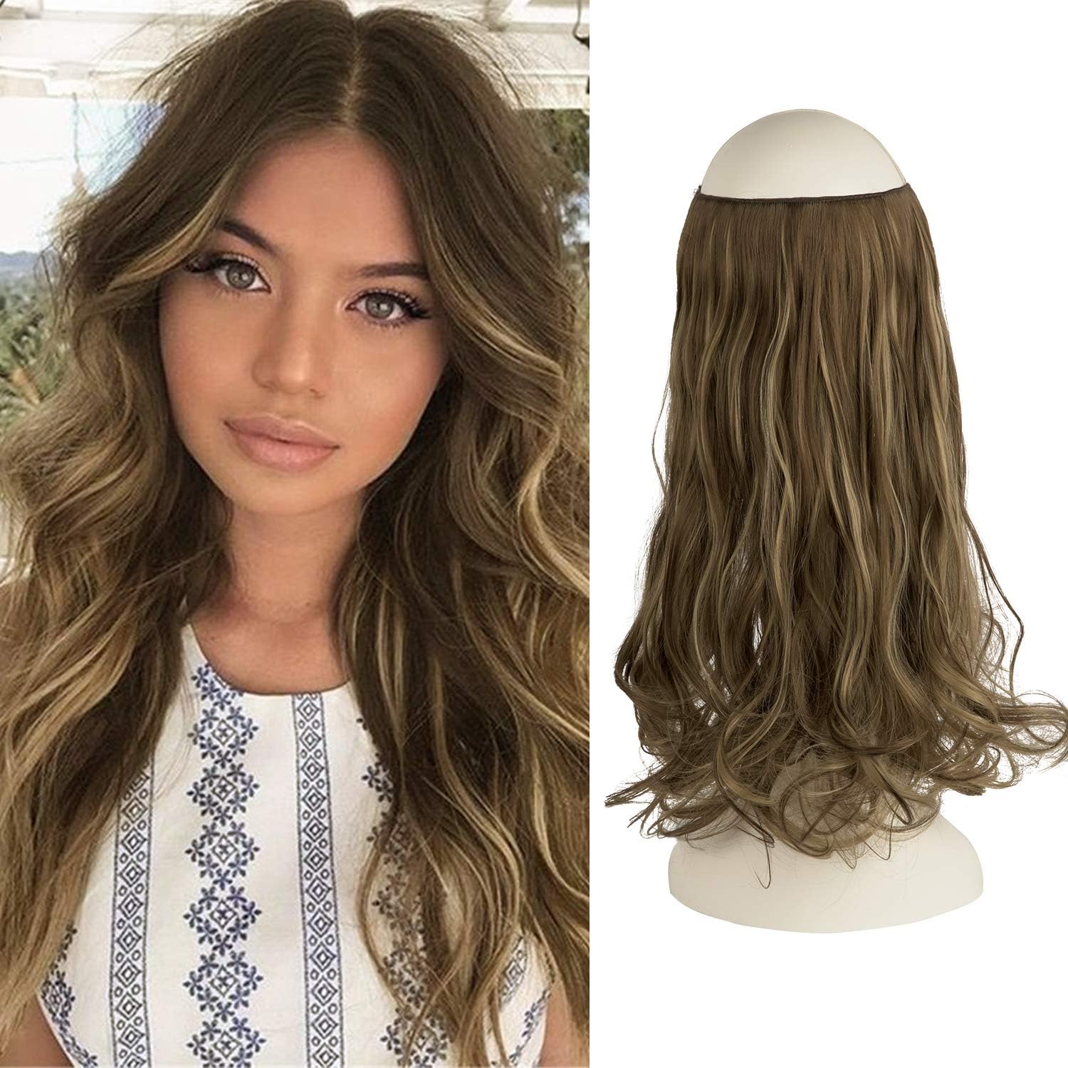 FESHFEN Secrets Hair Extensions, 46 cm, Long, Wavy Hair Extensions ...