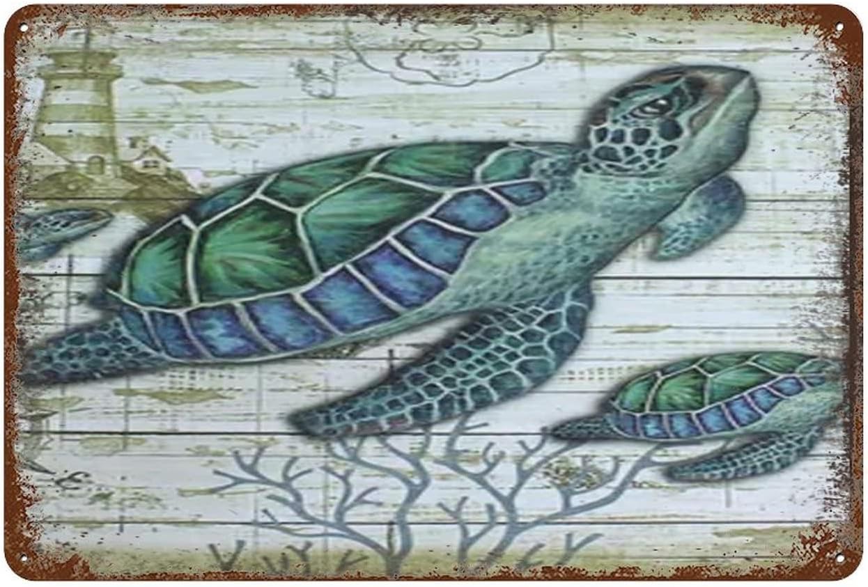 Amazon.com : Turtle Bay Sign,Sea Turtle Wall Art,Sea Turtle Sign,Sea ...
