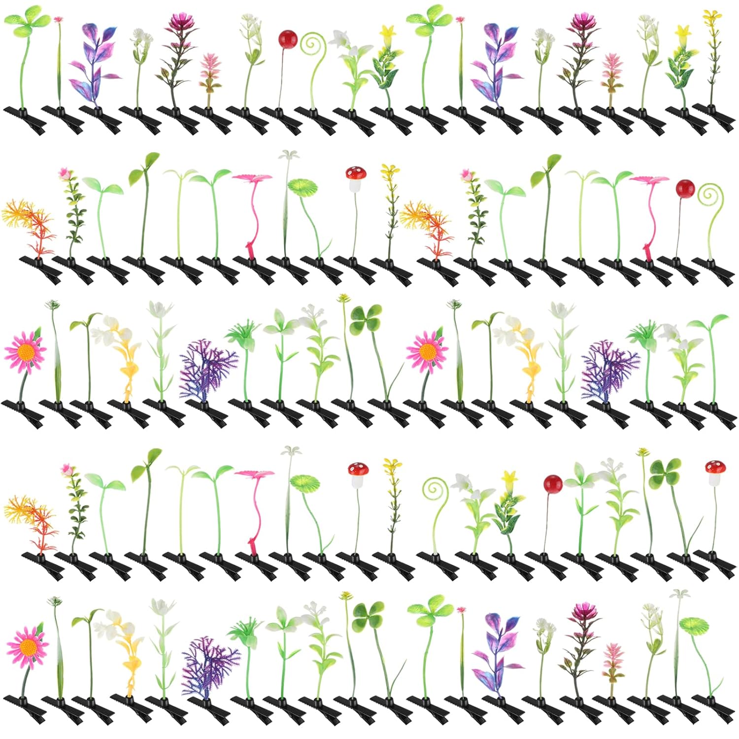 Amazon.com : Tigeen 100 Pcs Rave Sprouts Bean Sprout Funny Hair Clips ...
