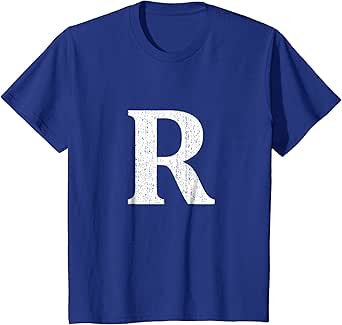 Amazon.com: Capital Letter R Shirt Monogram Initial T Shirt : Clothing ...