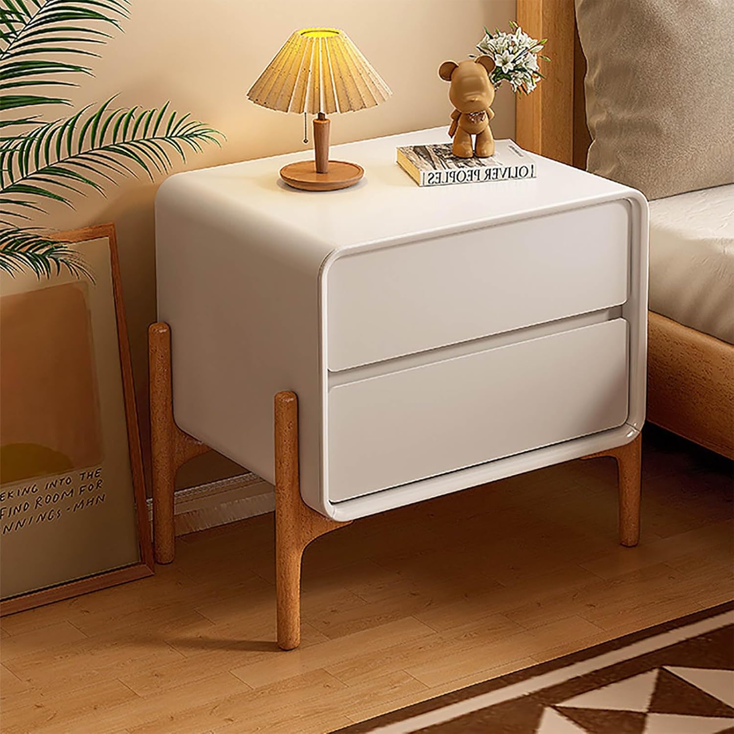 Comodini Camera Da Letto Moderni Comodino Con 2 Cassetti E Guide ...