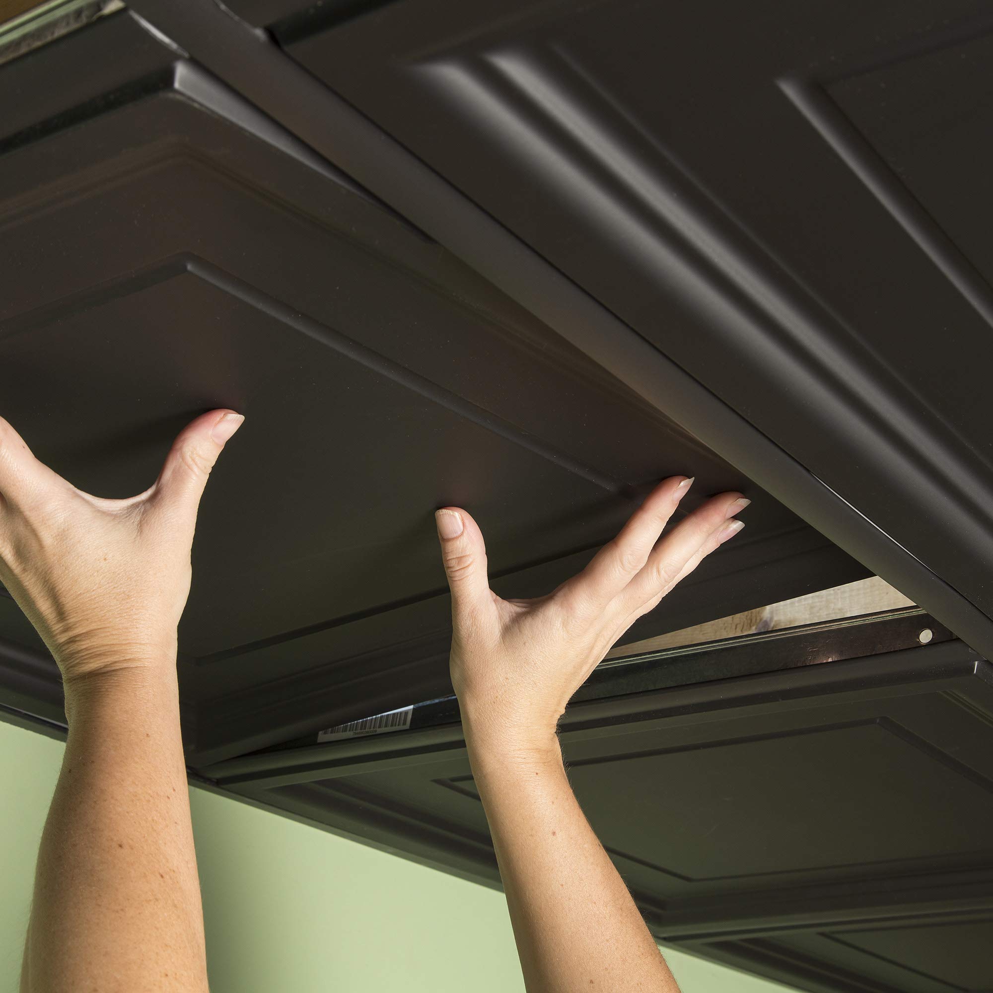 Ceiling Tiles Genesis 2x2 Foot Black - Waterproof PVC Drop-in Tiles ...