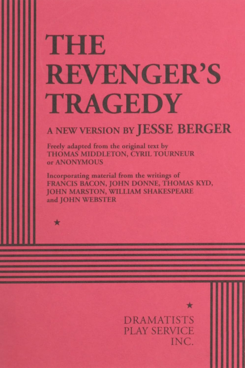 Amazon.com: The Revenger's Tragedy: 9780822221456: Berger, Jesse: Books