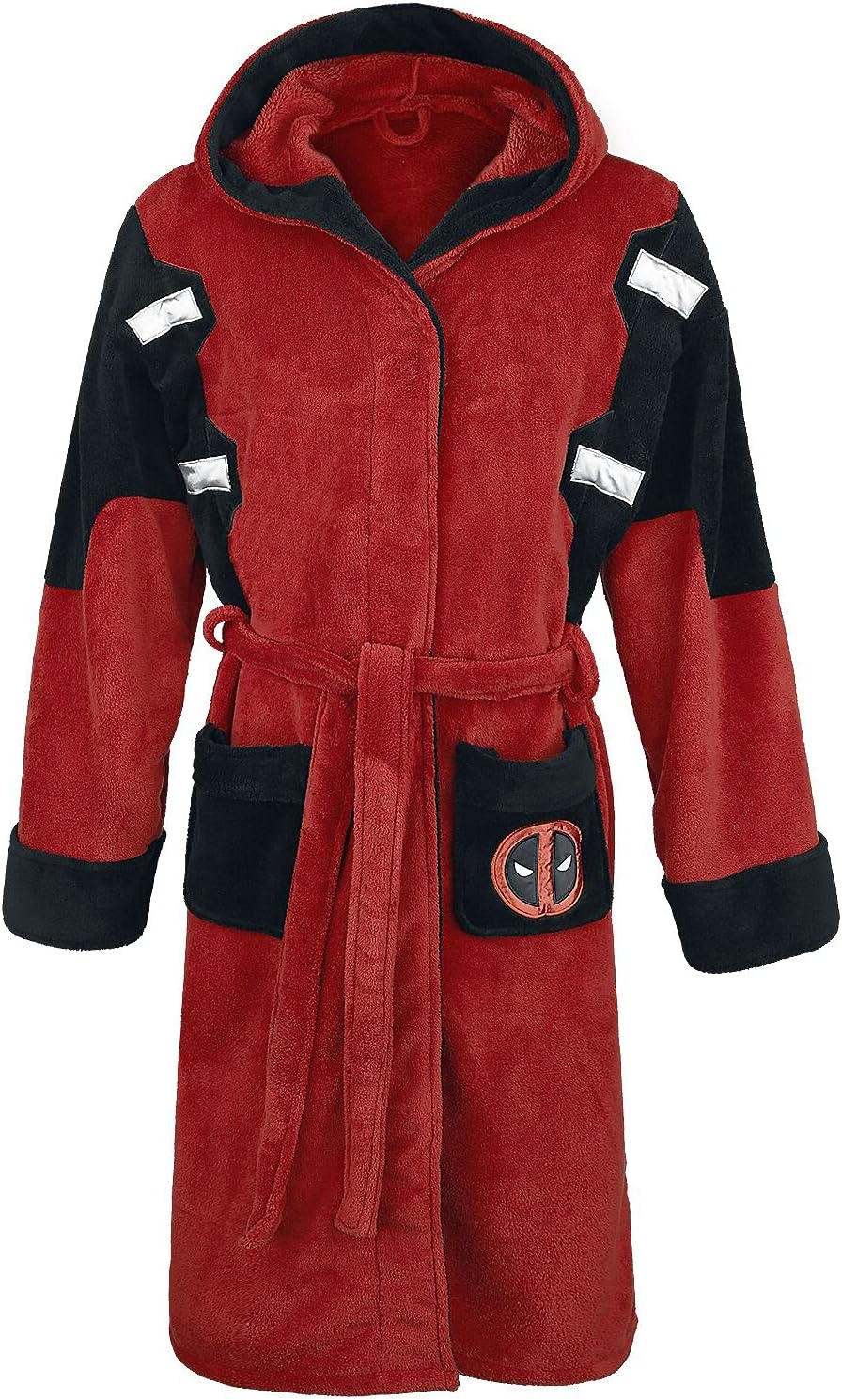 Deadpool Official Marvel Fleece Adult Dressing Gown Bathrobe, Red, One ...