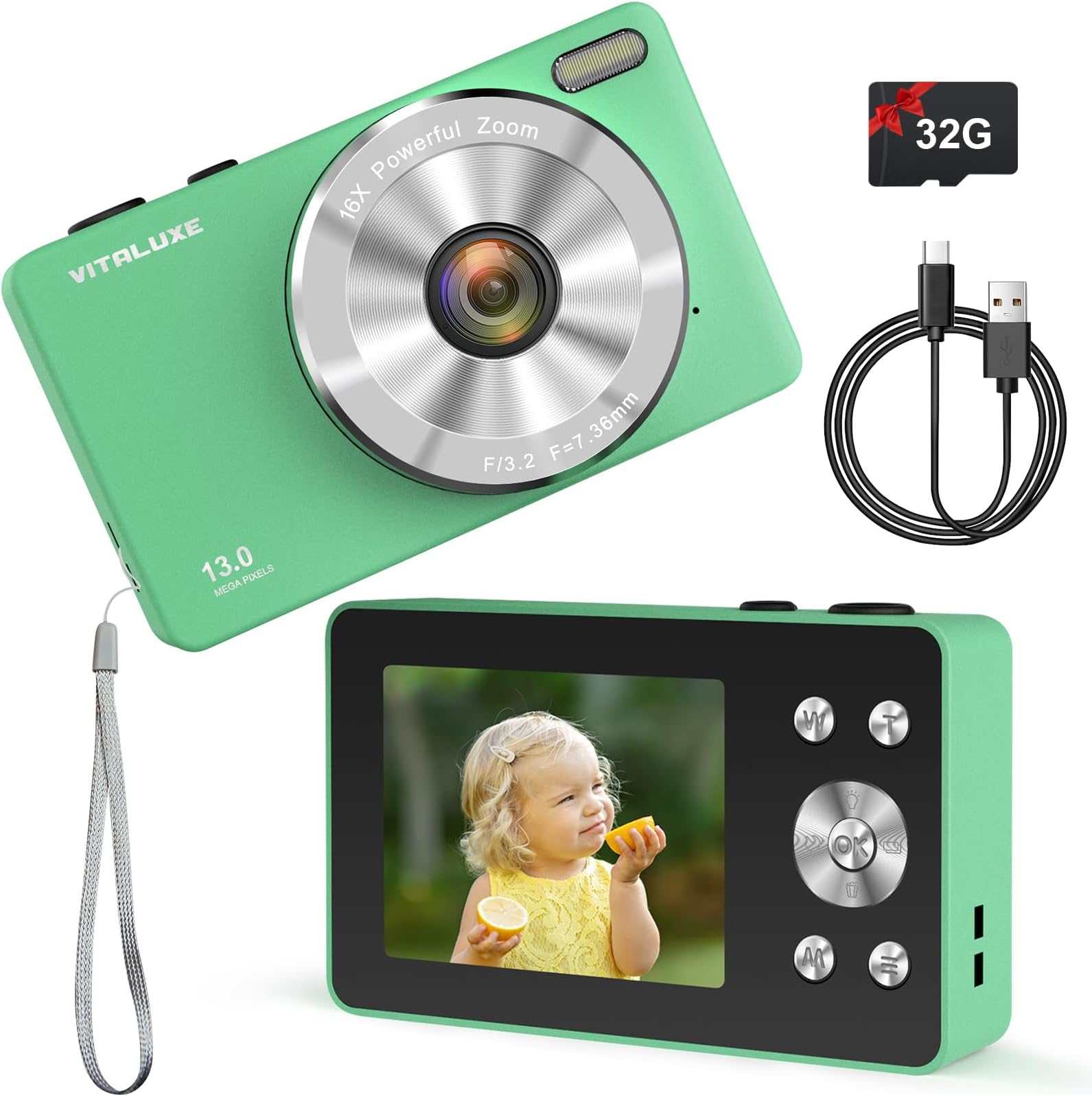 Amazon.com : 4K Digital Camera, Camera for Kids Real 13MP Point and ...