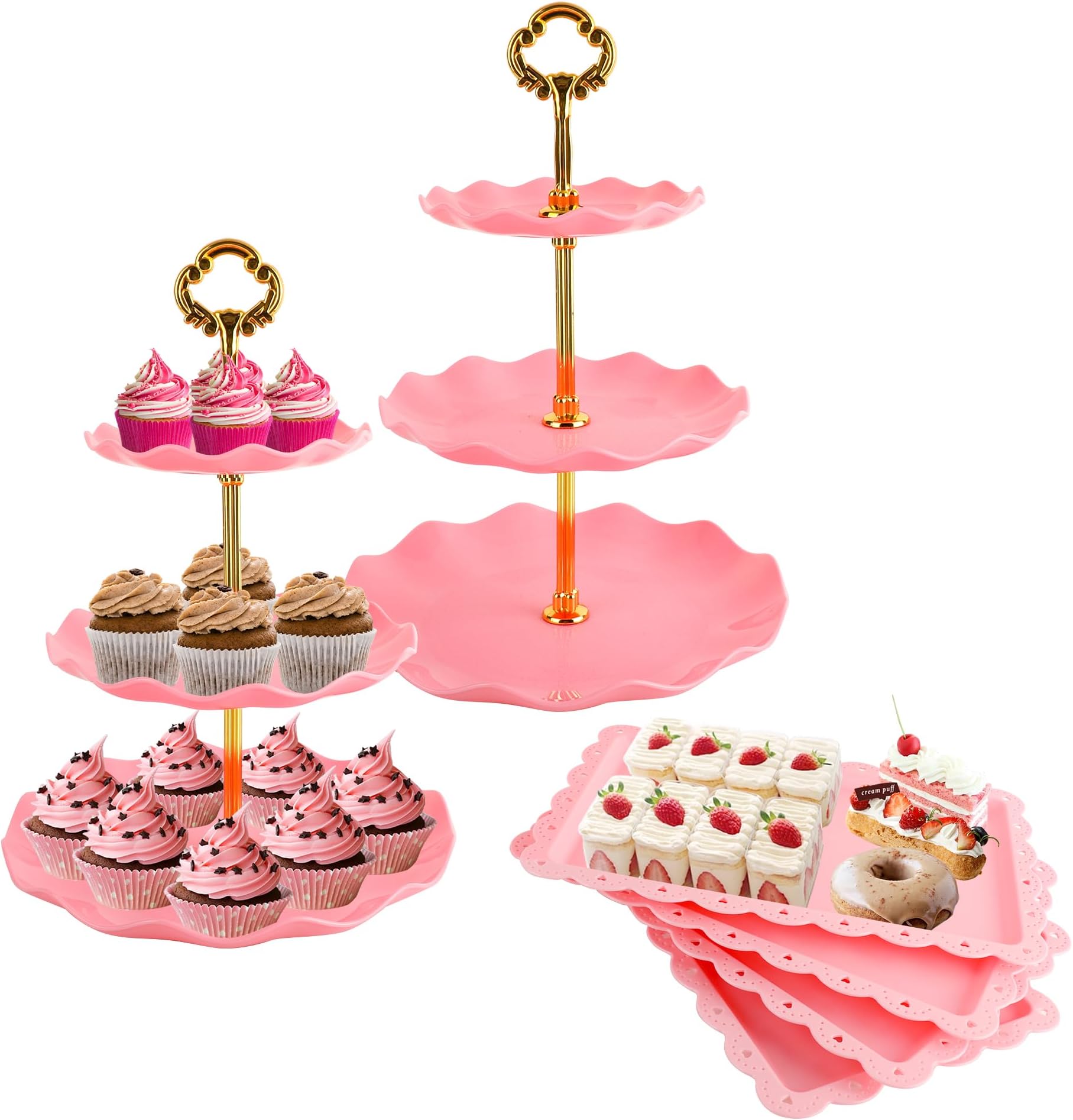 Amazon.com: 6 Pcs Acacia Cake Stand Set, Wood Dessert Table Display Set ...