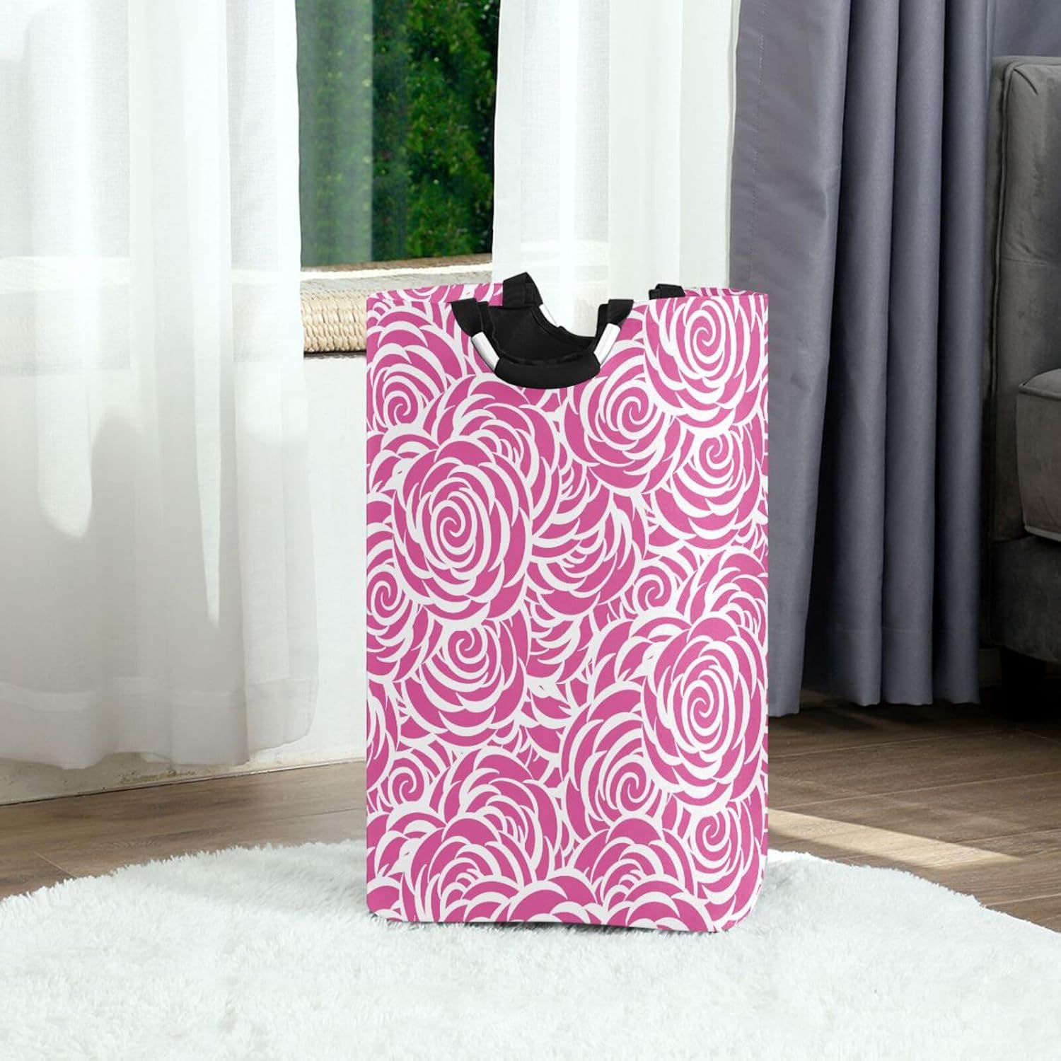 Storage Box Valentines Day Doodles Floral Pink Rose Collapsable 54 ...