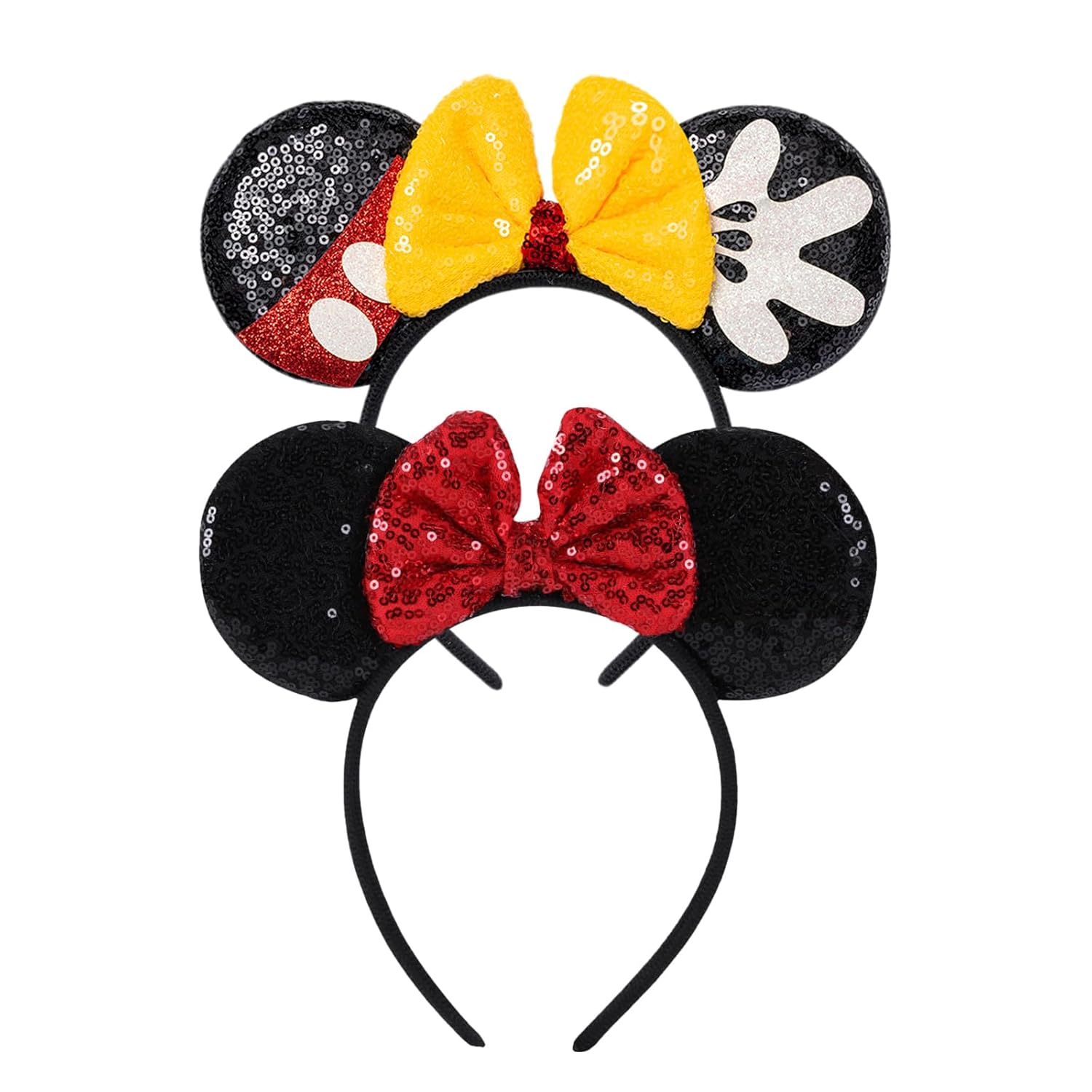 Amazon.com : CENTSTAR 2 Pcs Mouse Ears Headbands,Shiny Bows Mouse Ears ...