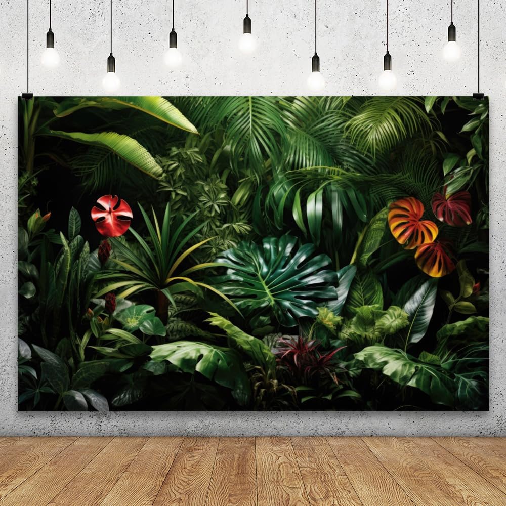 Amazon.com : YongFoto Tropical Rainforest Jungle Backdrop 15x10ft ...