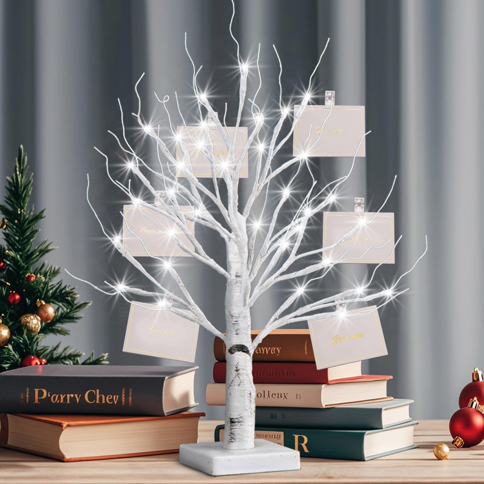 Amazon.com: Money Tree, Birch Tree with Lights, 2FT 24LED Gift Card ...