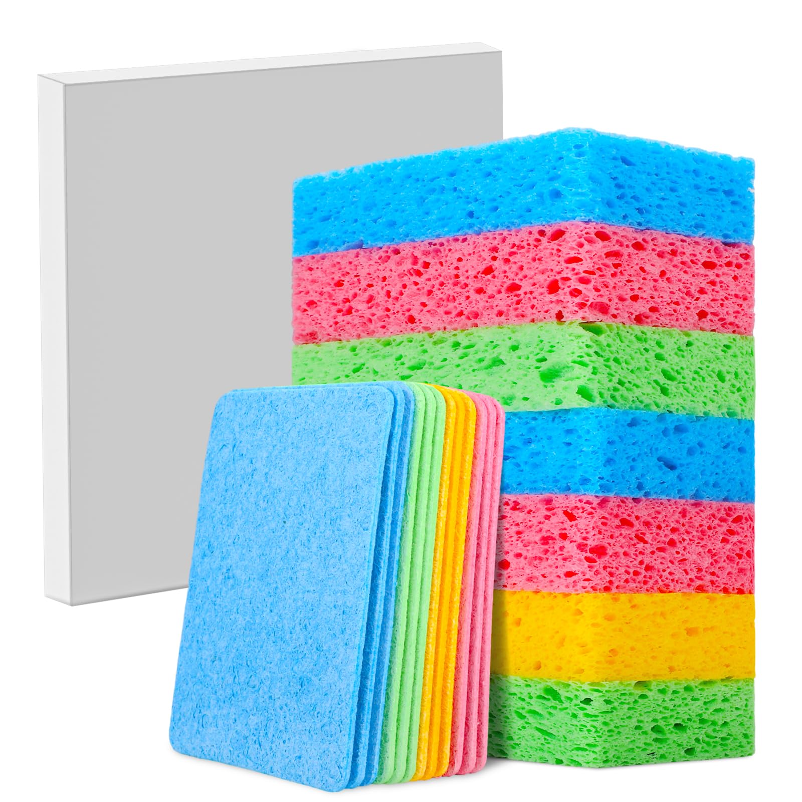 12 Pack Washing Up Sponges, 0.9 Inch Thick Non-Scratch Scourers ...