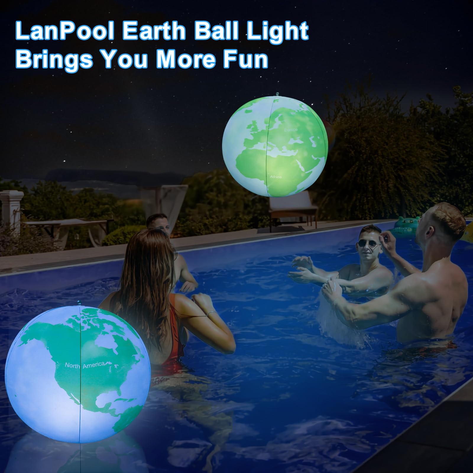 Snapklik.com : Floating Pool Lights,Solar Powered Earth Pool Lights ...