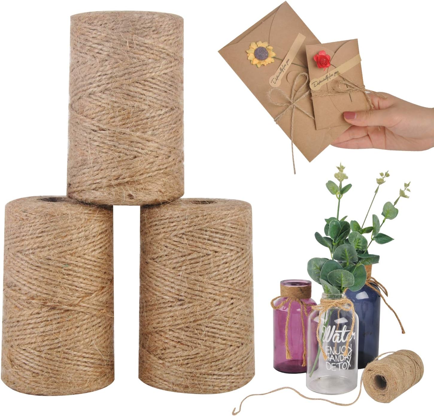 Amazon.com: 1mm 328 Feet Natural Jute Twine, for Crafts Gift, Craft ...