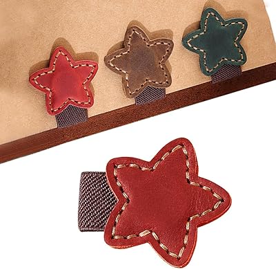 Amazon.com: Book Nook Cute Leather Star Page-Top or Corner Bookmarks ...