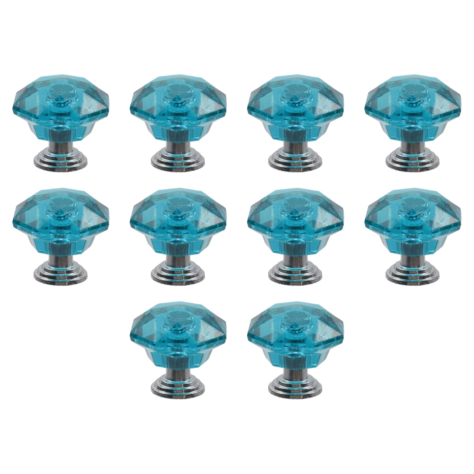 T Tulead Crystal Cabinet Knobs Blue Pull Handle Diamond Shape Drawer ...
