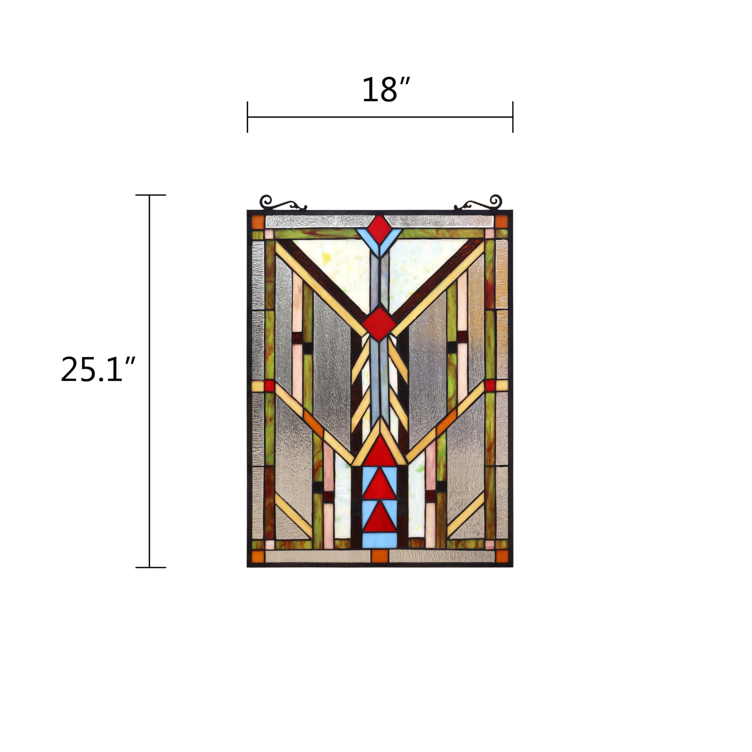 Chloe Lighting Stained Glass Window Panel, Multi-Colored