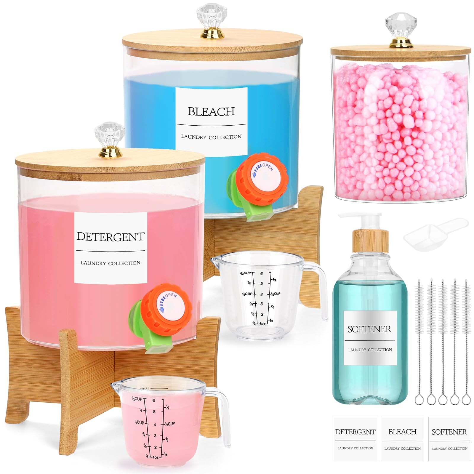 Amazon.com: 4Pcs Liquid Laundry Detergent Dispenser Set, Plastic ...