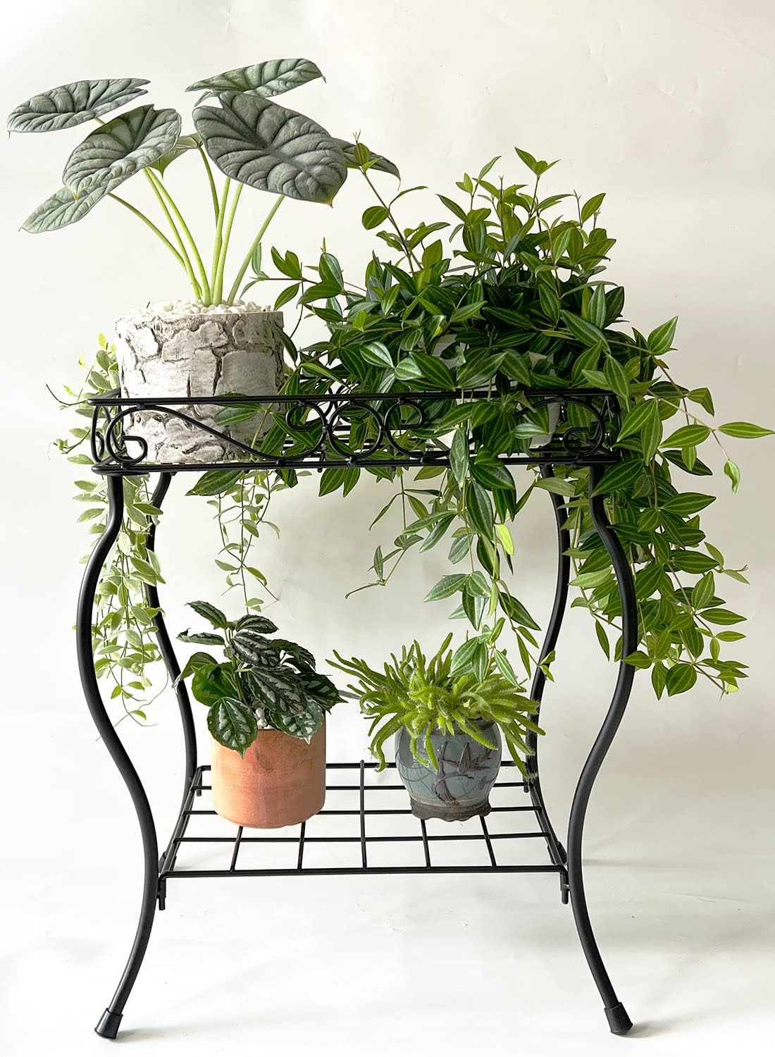 Amazon.com : TREEZITEK 2 Tier 18.7'' Tall Rectangular Metal Plant Stand ...