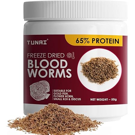 Buy Tunai Superior Freeze Dried Blood Worms for Tropical Fishes Like ...